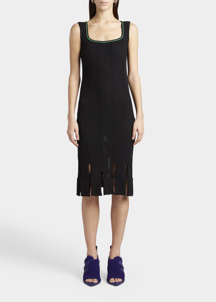 Bottega Veneta Mesh Loop-Hem Midi Dress - Bergdorf Goodman