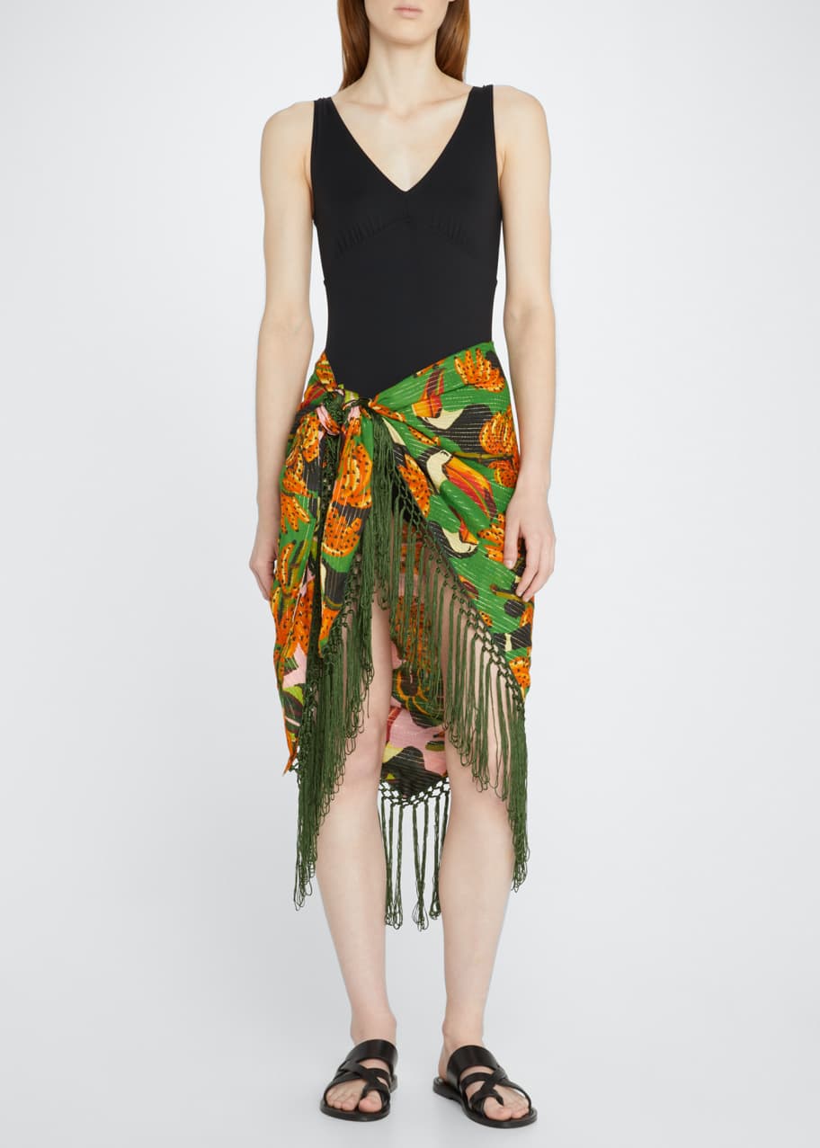Farm Rio Toucananas Fringe Sarong Coverup - Bergdorf Goodman