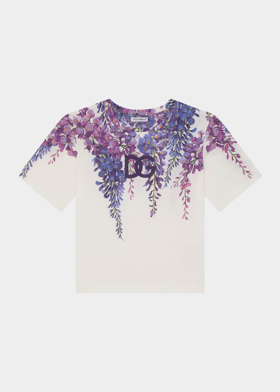 Dolce&Gabbana Girl's Poplin Wisteria T-Shirt, Size 8-12 - Bergdorf Goodman