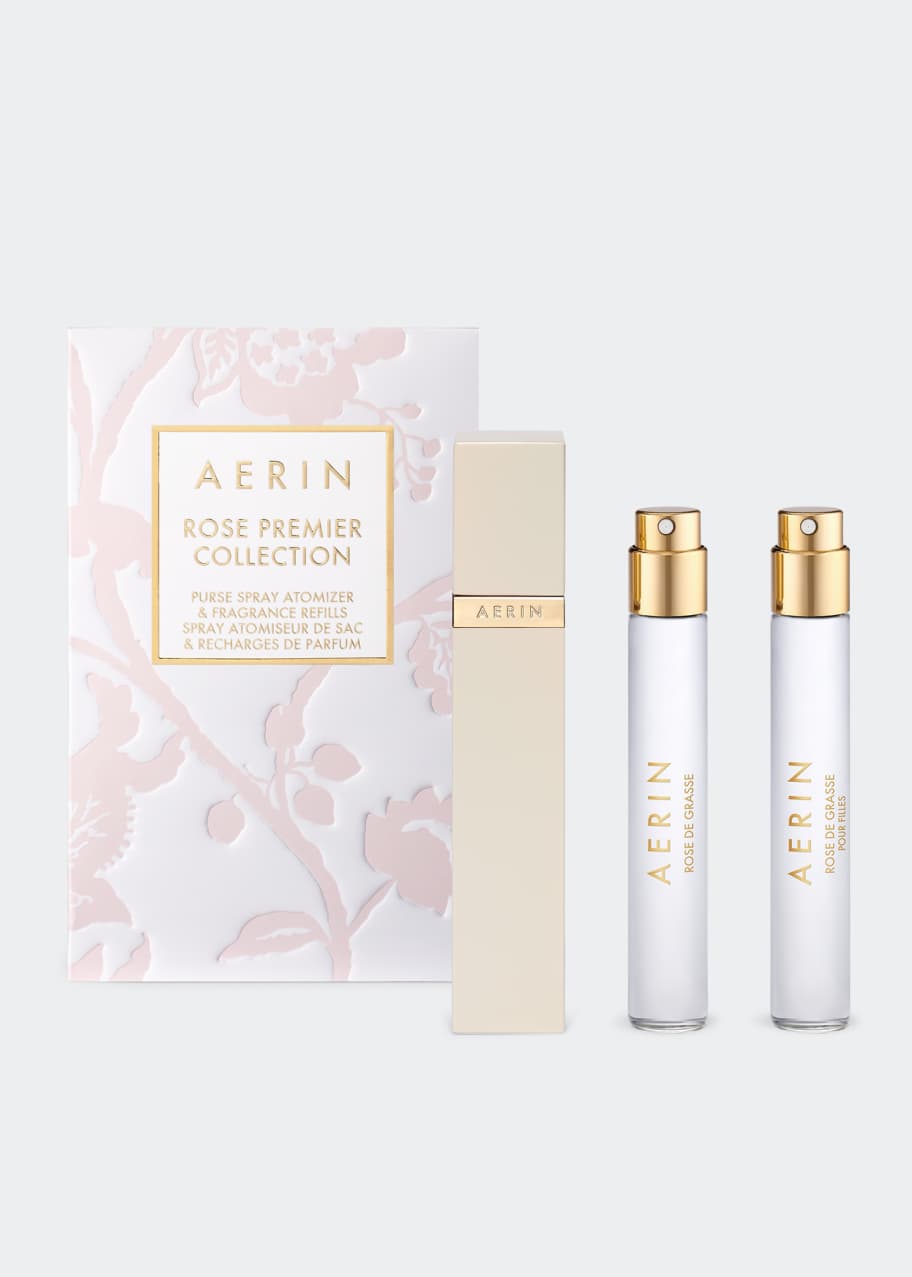 AERIN Rose Premier Collection Purse Spray Atomizer & Fragrance Refills ...