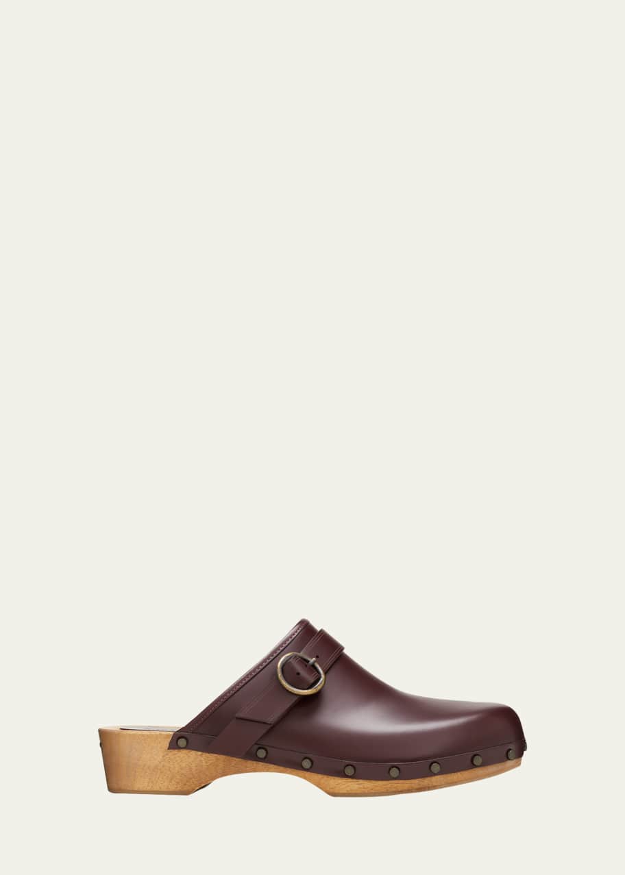 Isabel Marant Thalie Leather Buckle Clogs - Bergdorf Goodman