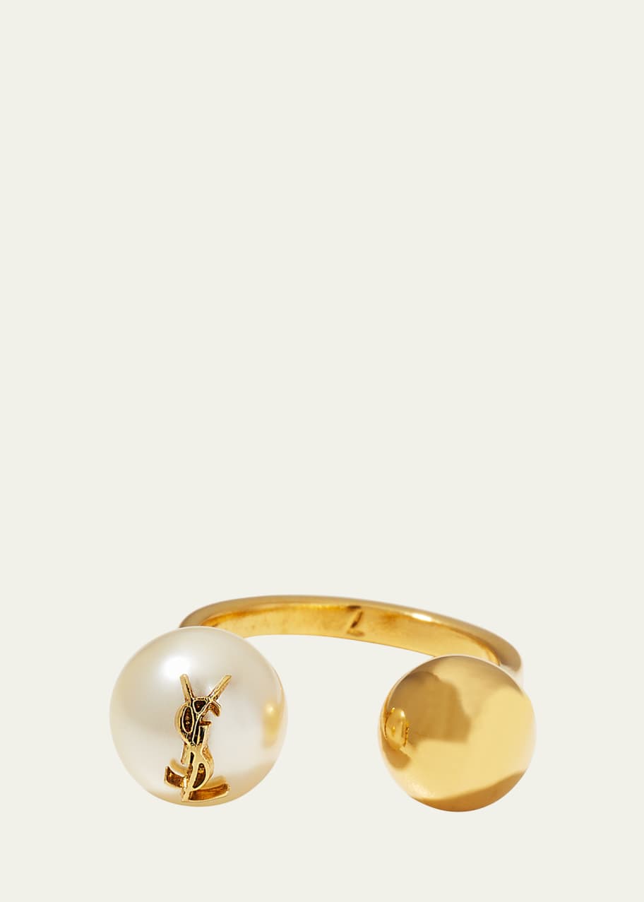 Saint Laurent YSL Pearly Ball Ring - Bergdorf Goodman