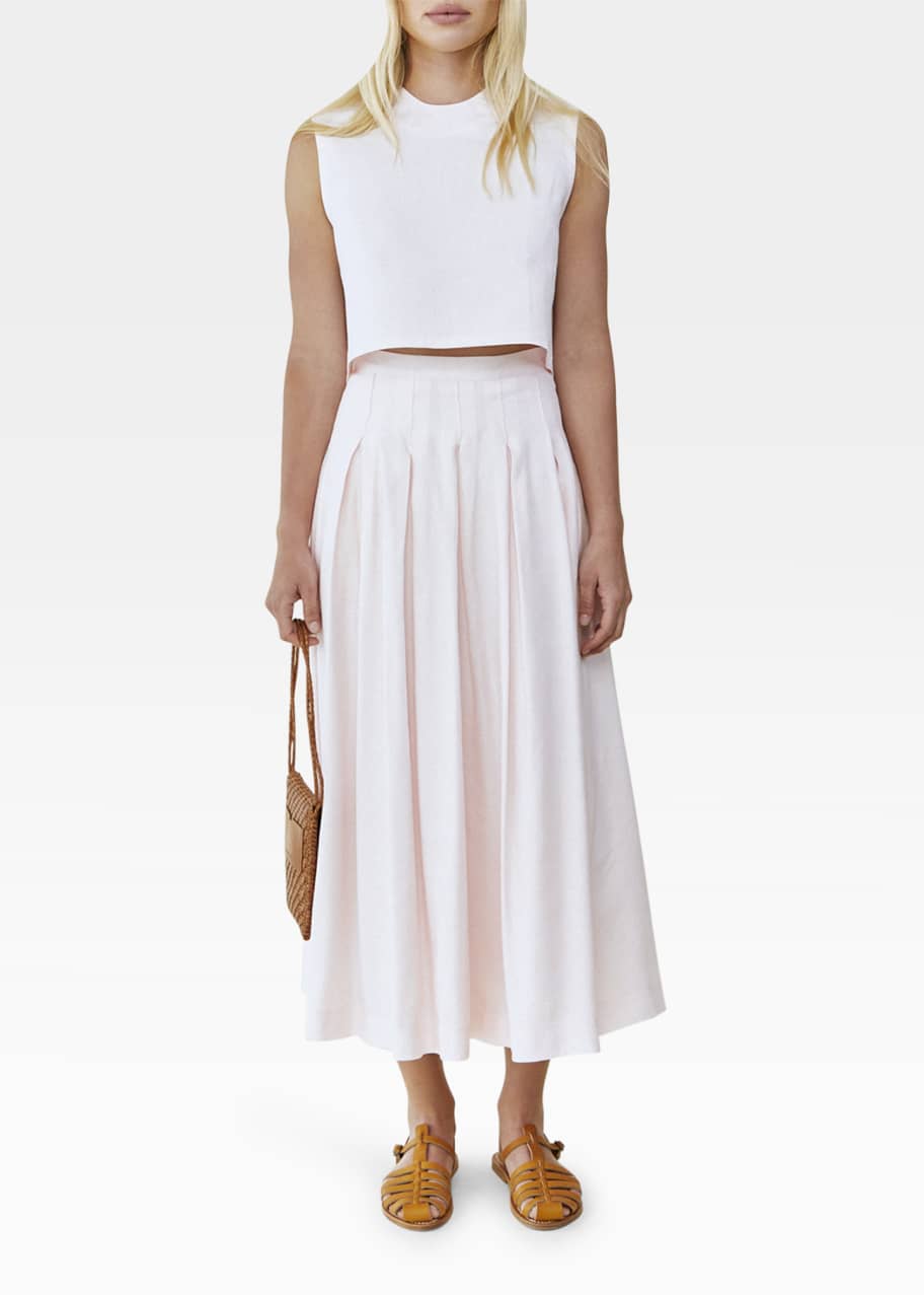 Hunter Bell NYC Alexis Box-Pleat Midi Skirt - Bergdorf Goodman