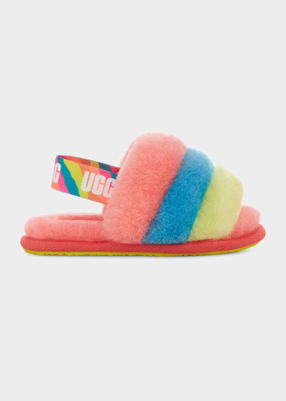 UGG Girl's Fluff Yeah Multicolor Shearling Sandals, Baby/Toddlers - Bergdorf Goodman