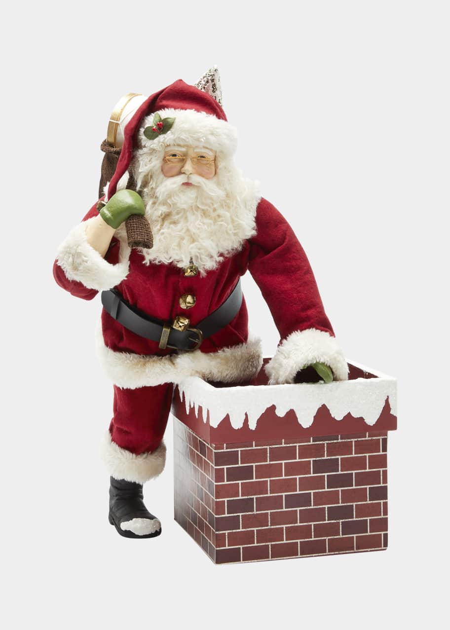 Bethany Lowe 17" Up on the Rooftop Santa Decorative Accent - Bergdorf ...