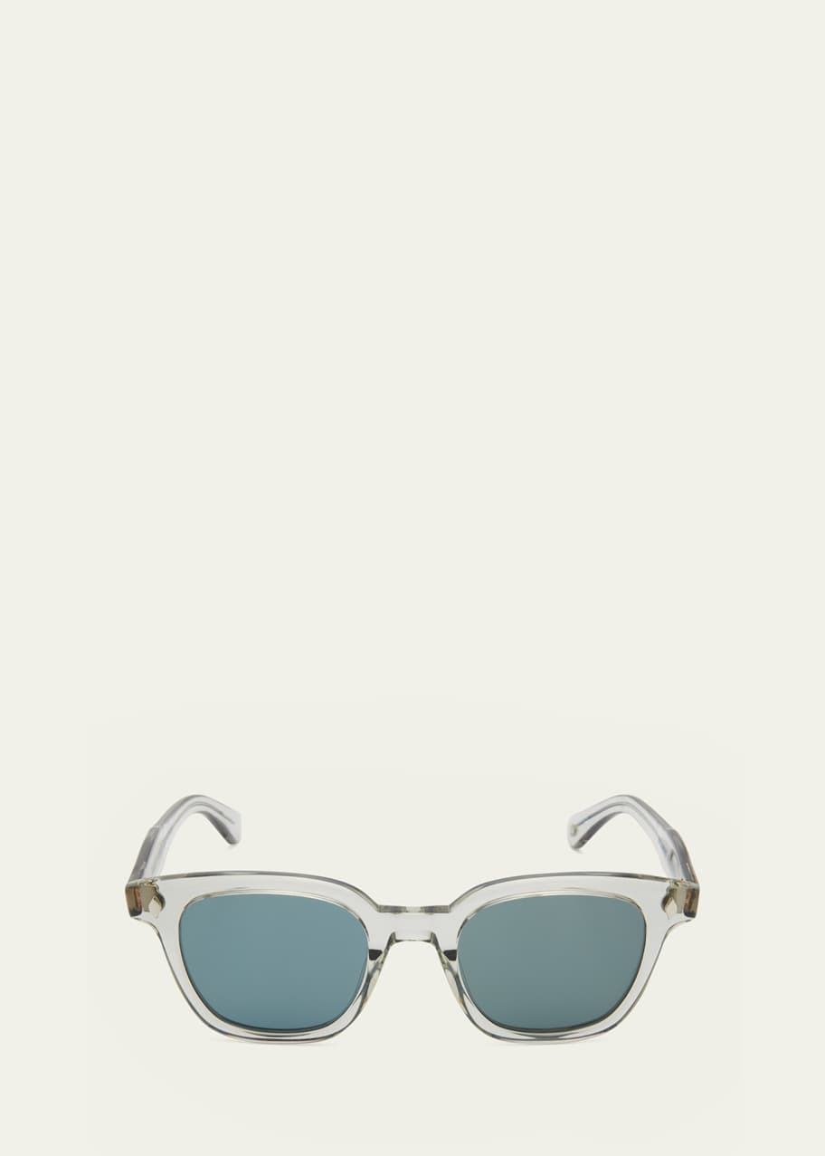 Garrett Leight Men's Broadway Sun Clear Acetate Rectangle Sunglasses ...