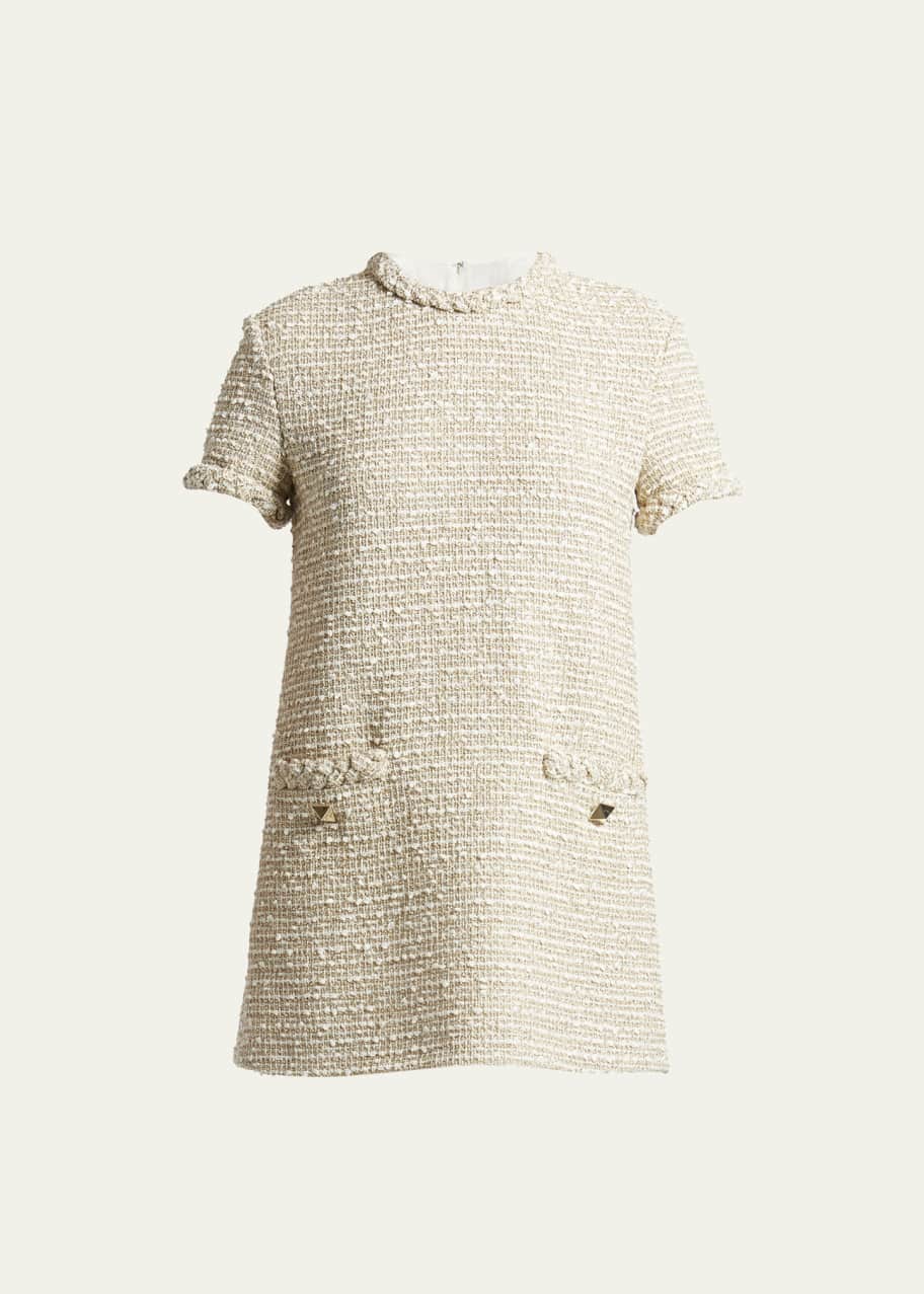 Valentino Garavani Tweed Shift Mini Dress - Bergdorf Goodman
