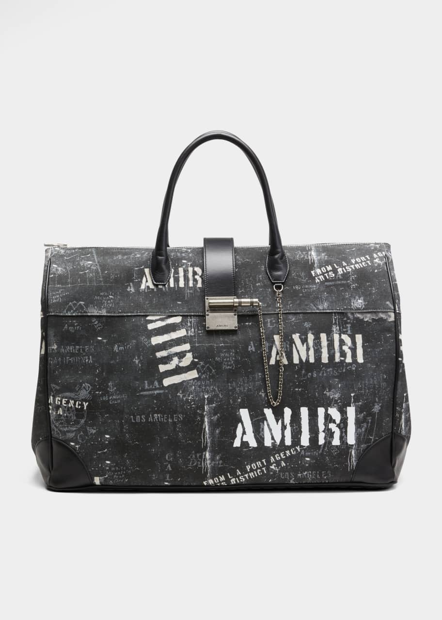 Amiri Men's Jumbo Jax Washed Canvas Stencil-Logo Duffle Bag - Bergdorf ...