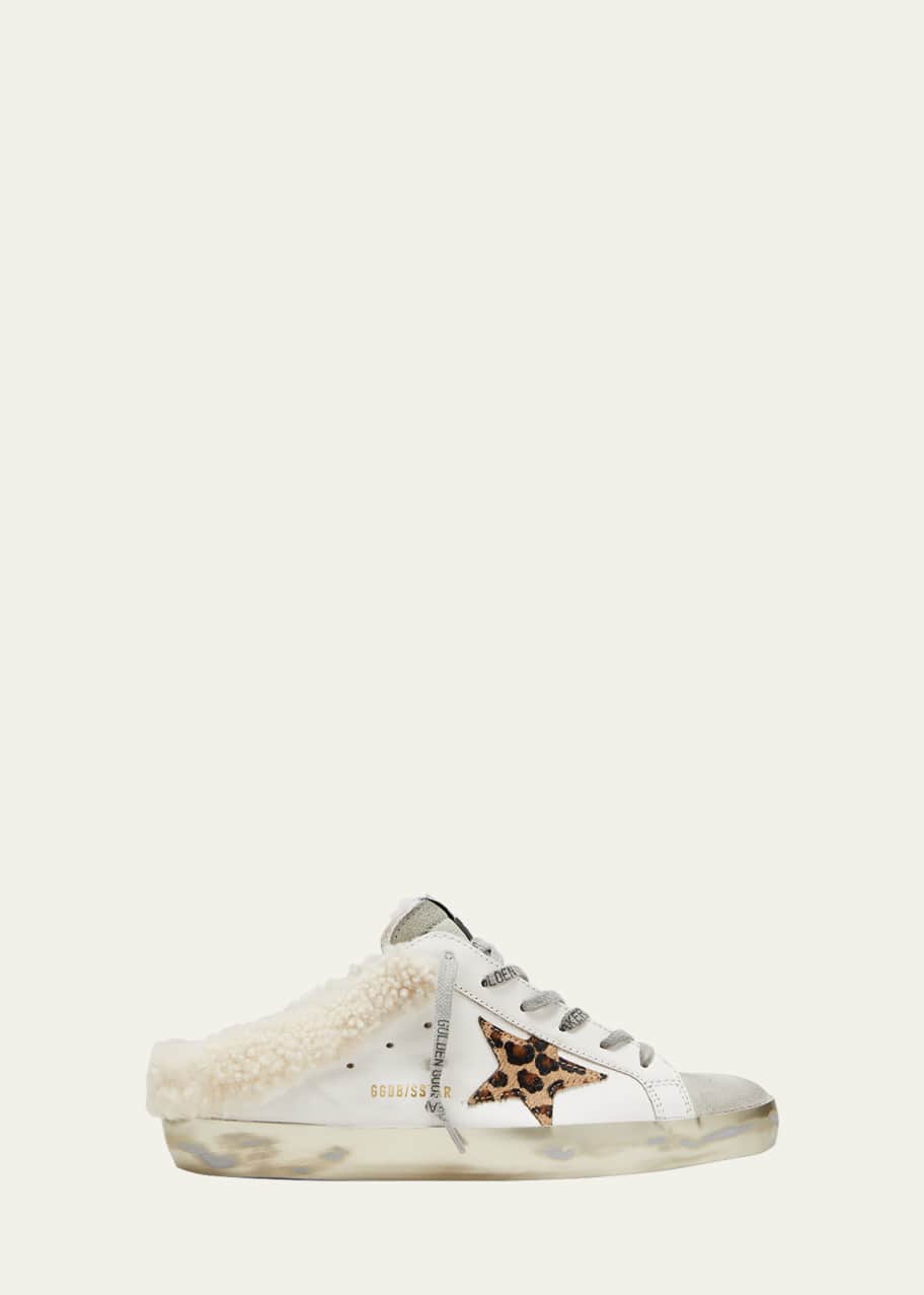 Golden Goose Superstar Sabot Leather Shearling Sneakers - Bergdorf Goodman