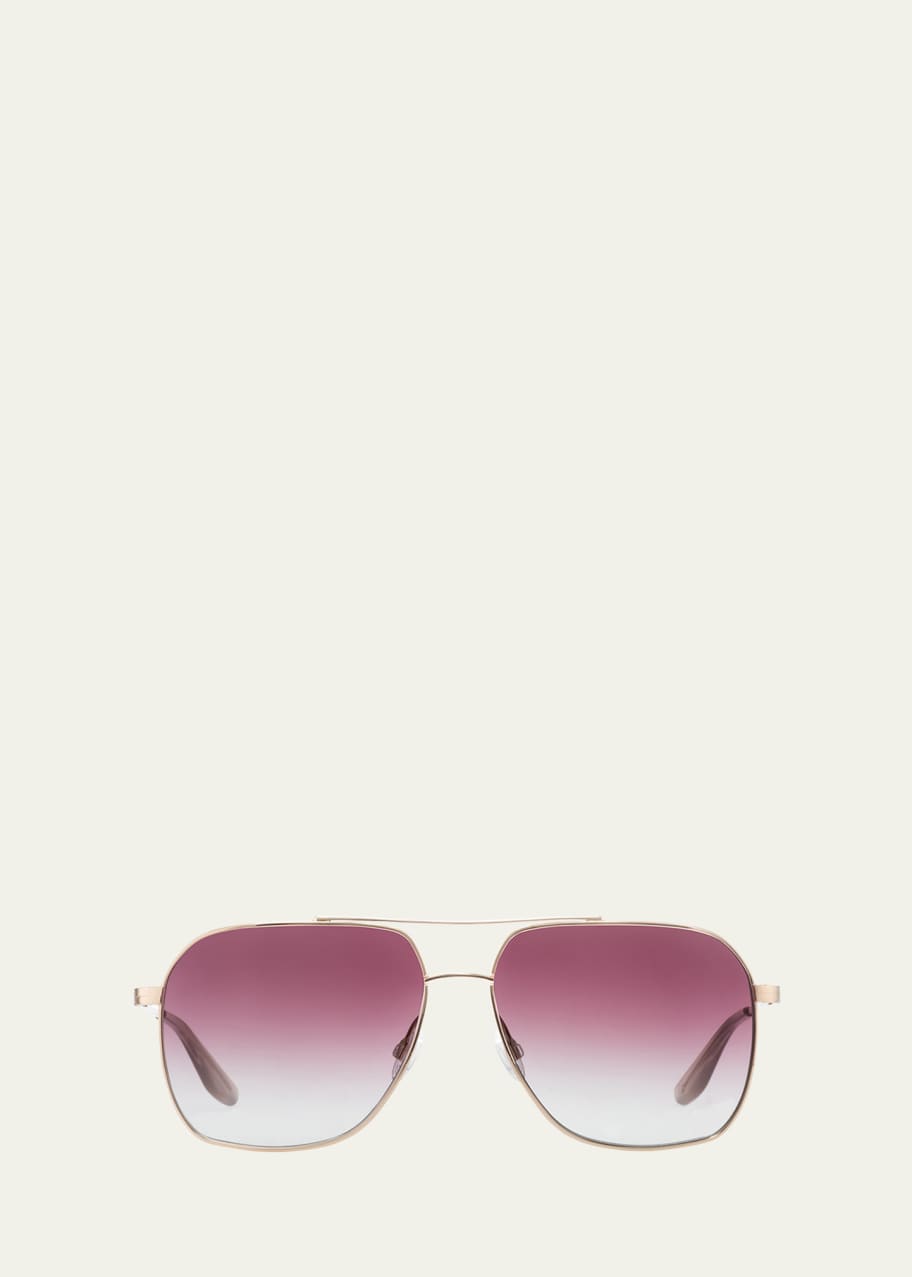 Barton Perreira Men's Aeronaut Double-Bridge Metal Aviator Sunglasses - Bergdorf Goodman