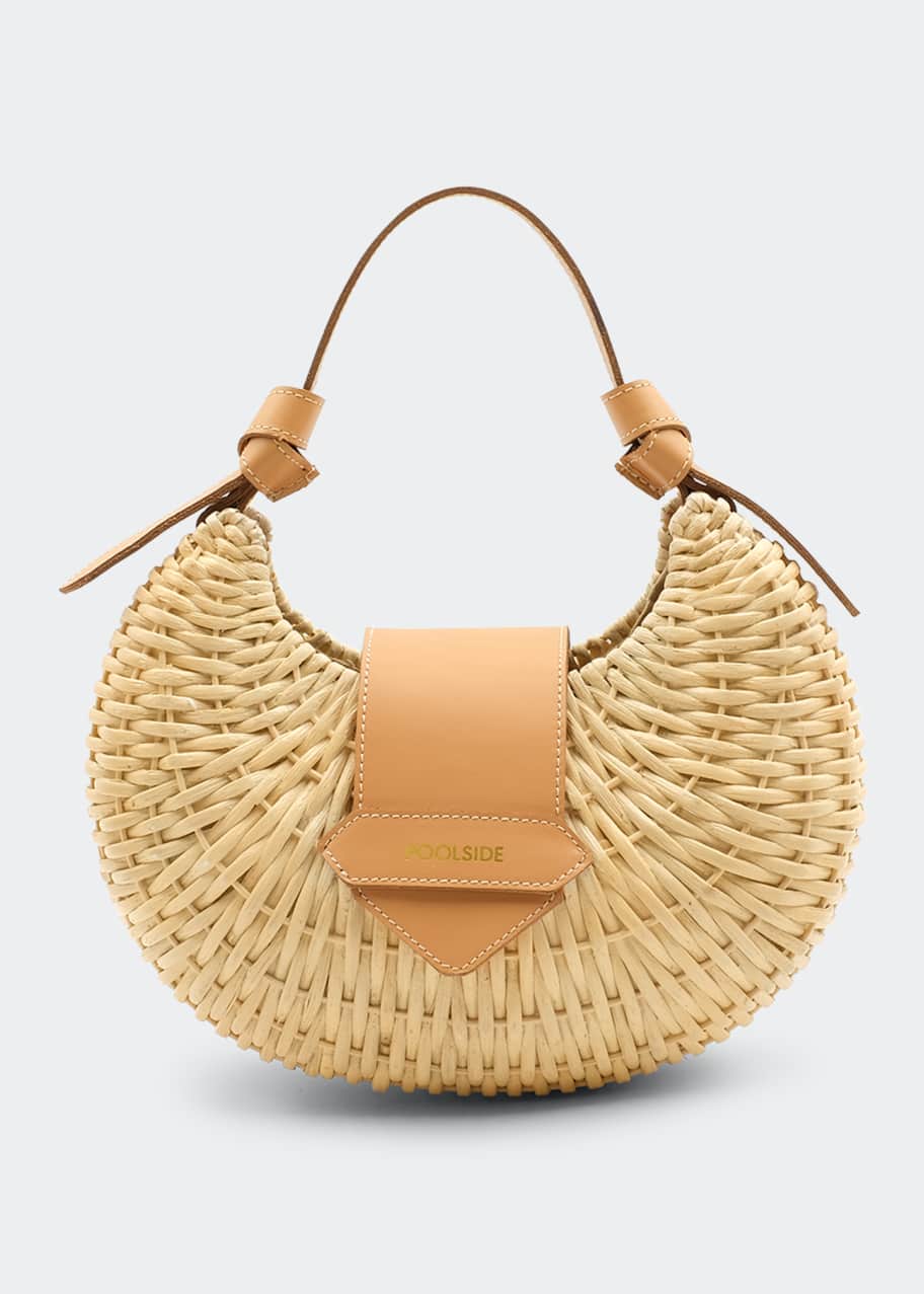 POOLSIDE Small Rattan Hobo Shoulder Bag - Bergdorf Goodman