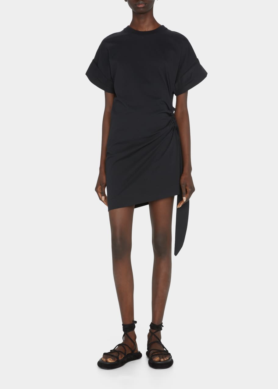 Tanya Taylor Kiley Side-Tie Mini T-Shirt Dress - Bergdorf Goodman