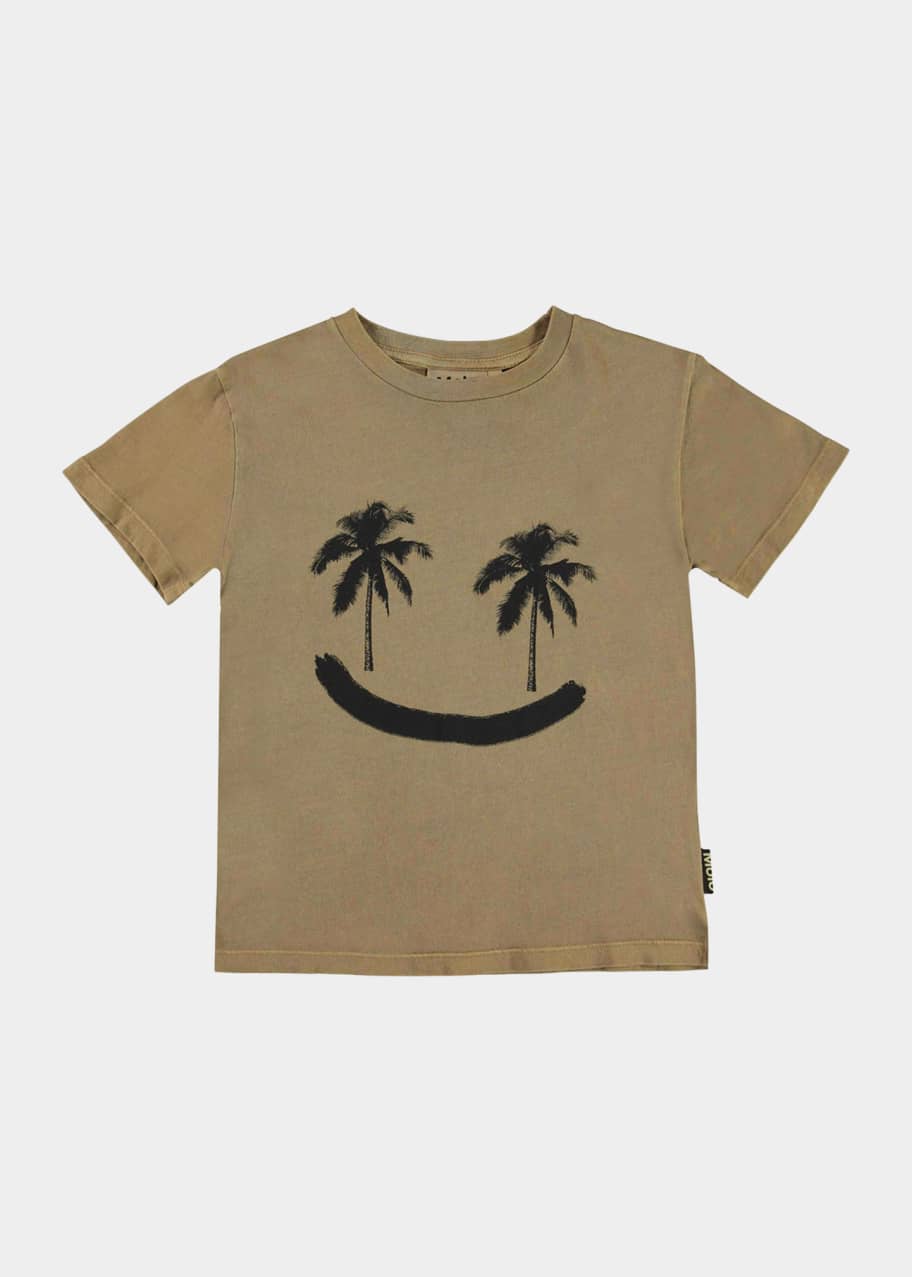 Molo Boy's Rame Short-Sleeve Tee with Palm Tree Smiley, Size 4-6 ...
