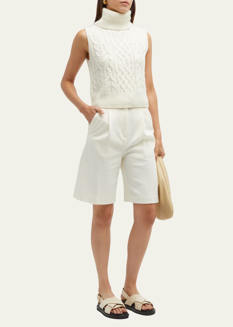 Vince Cable-Knit Turtleneck Shell Top - Bergdorf Goodman