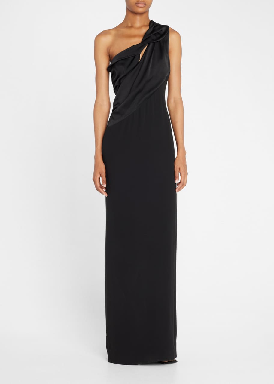 Givenchy Silk One Shoulder Keyhole Dress - Bergdorf Goodman