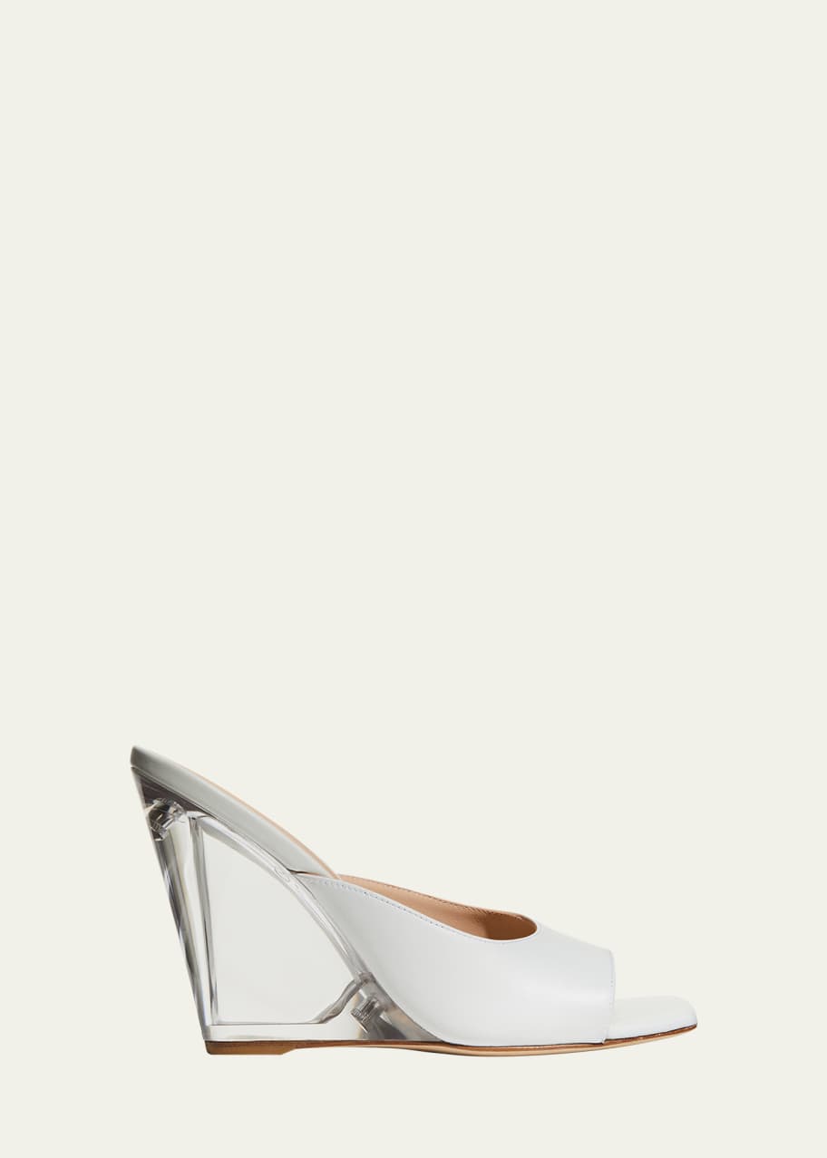 Stuart Weitzman Tia Transparent Wedge Slide Sandals - Bergdorf Goodman