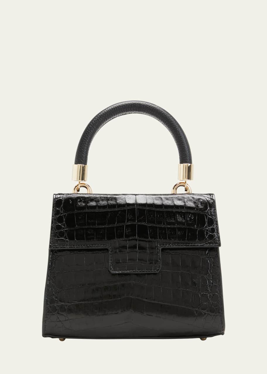 Maria Oliver Michelle Mini Shiny Alligator Top-Handle Bag - Bergdorf ...