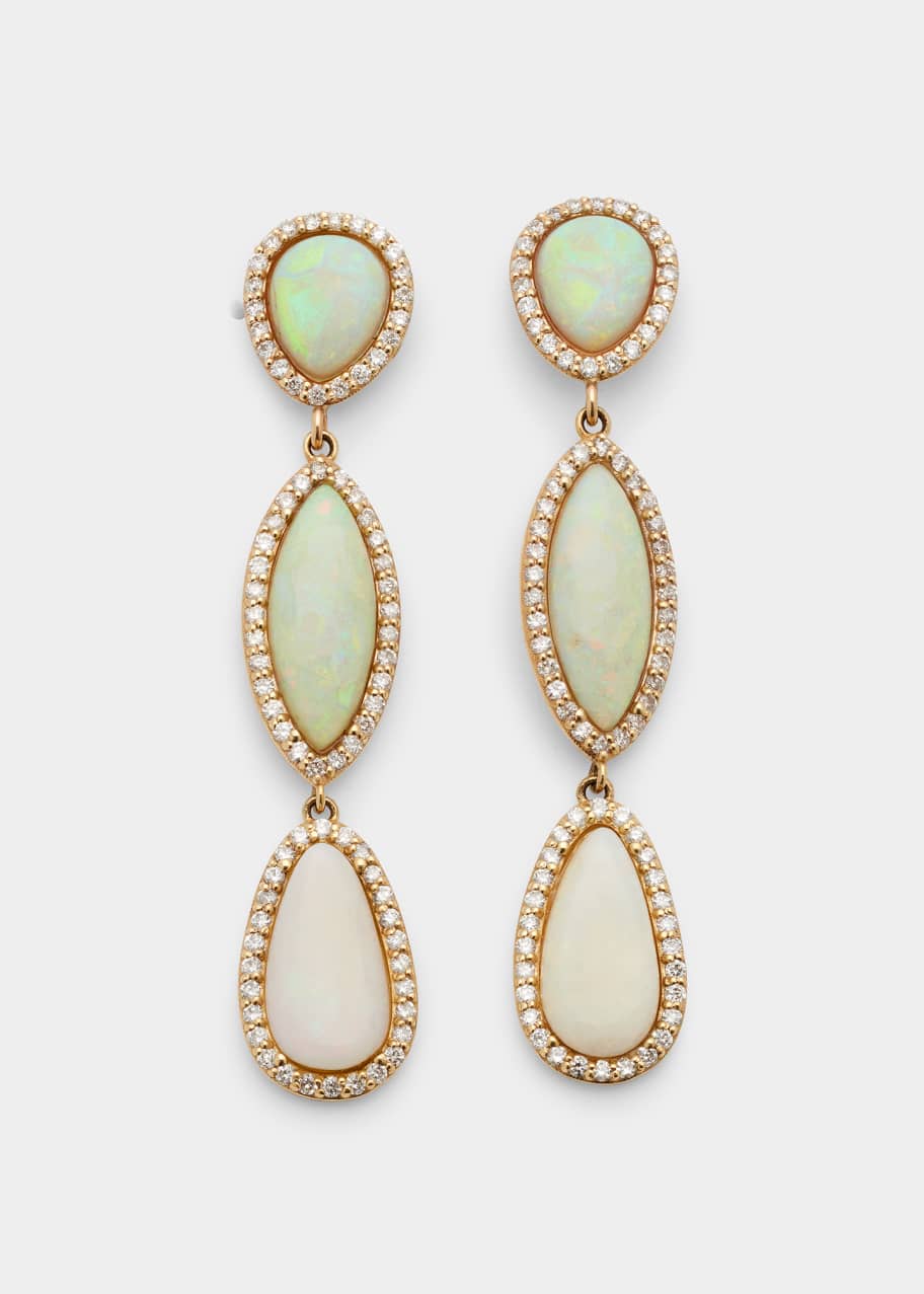 Sheryl Lowe One-Of-A-Kind Opal and Diamond Earrings - Bergdorf Goodman