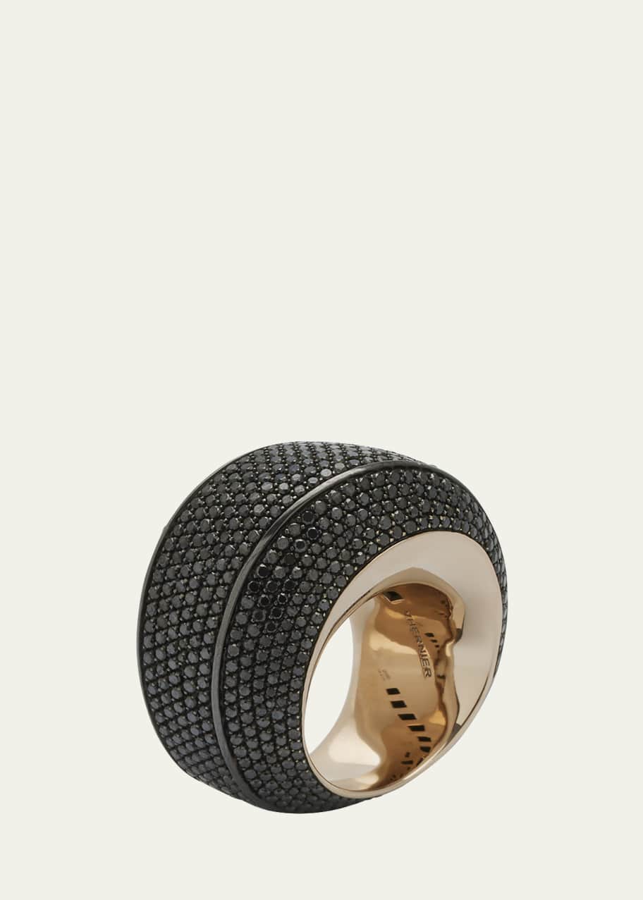 Vhernier Aladino Ring in White Gold and Black Diamonds - Bergdorf Goodman