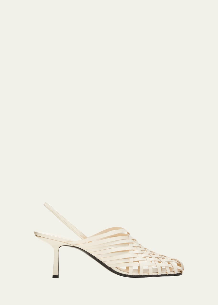 THE ROW Woven Leather Slingback Mule Pumps - Bergdorf Goodman