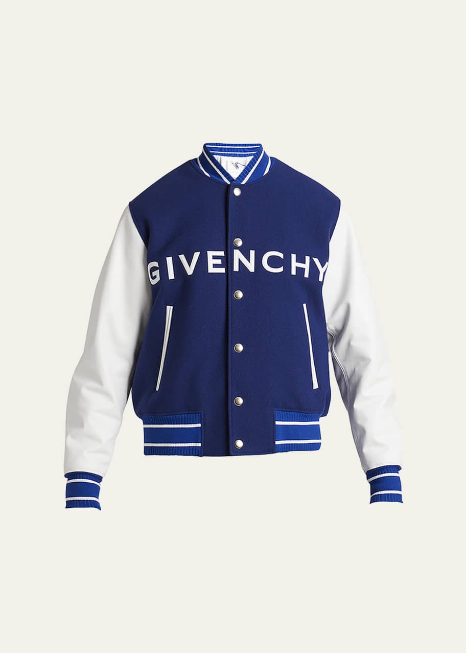 Givenchy Men's Wool & Leather Varsity Jacket - Bergdorf Goodman