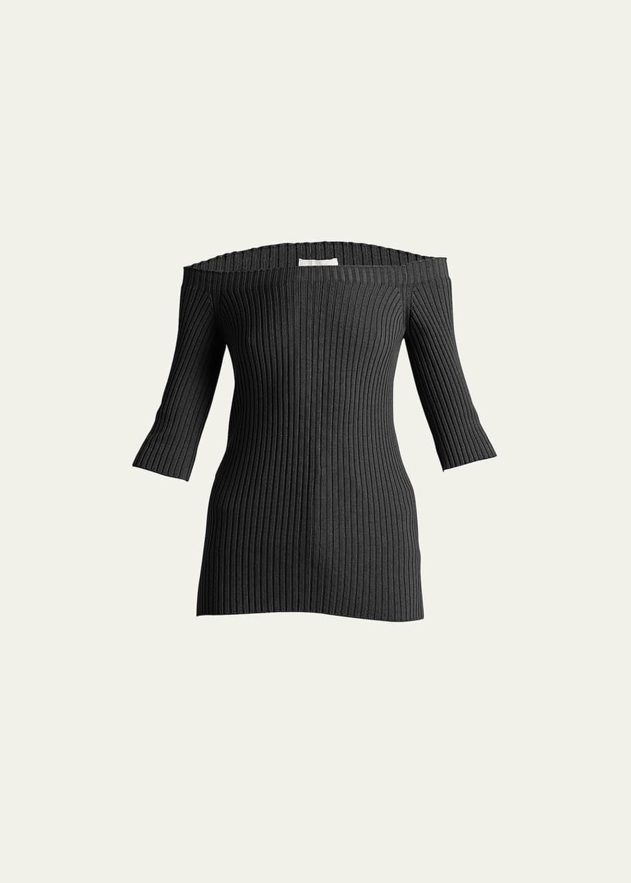 Chloe Off-the-Shoulder Rib Wool-Cashmere Top - Bergdorf Goodman