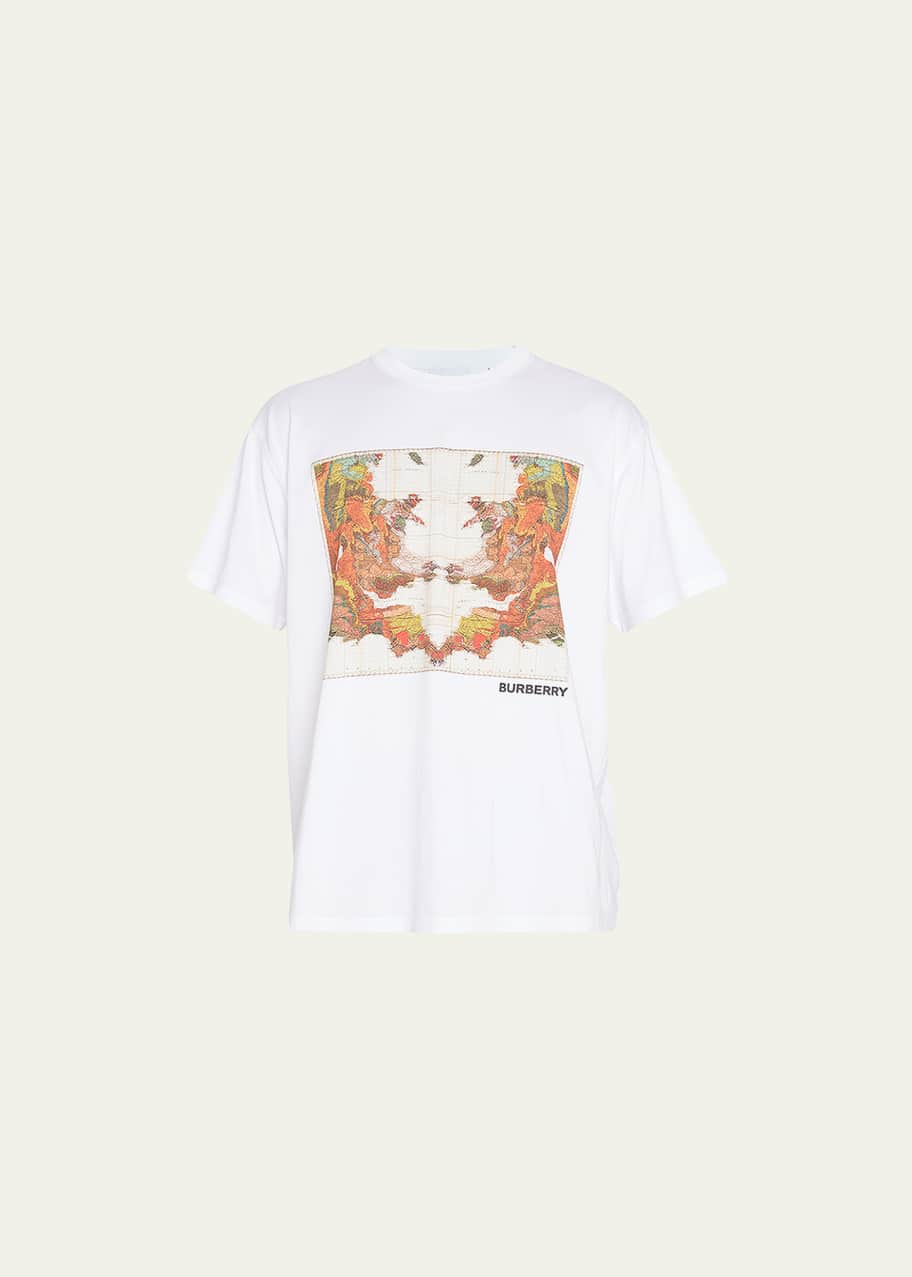 Burberry Men's Varvey Map-Print T-Shirt - Bergdorf Goodman