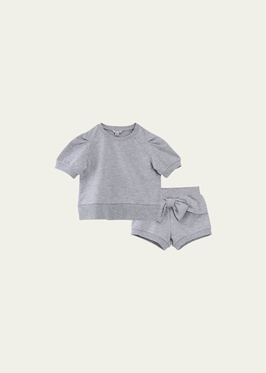 Habitual Girl's Two-Piece Sweat Set W/ Bow, Size 2T-4T - Bergdorf Goodman