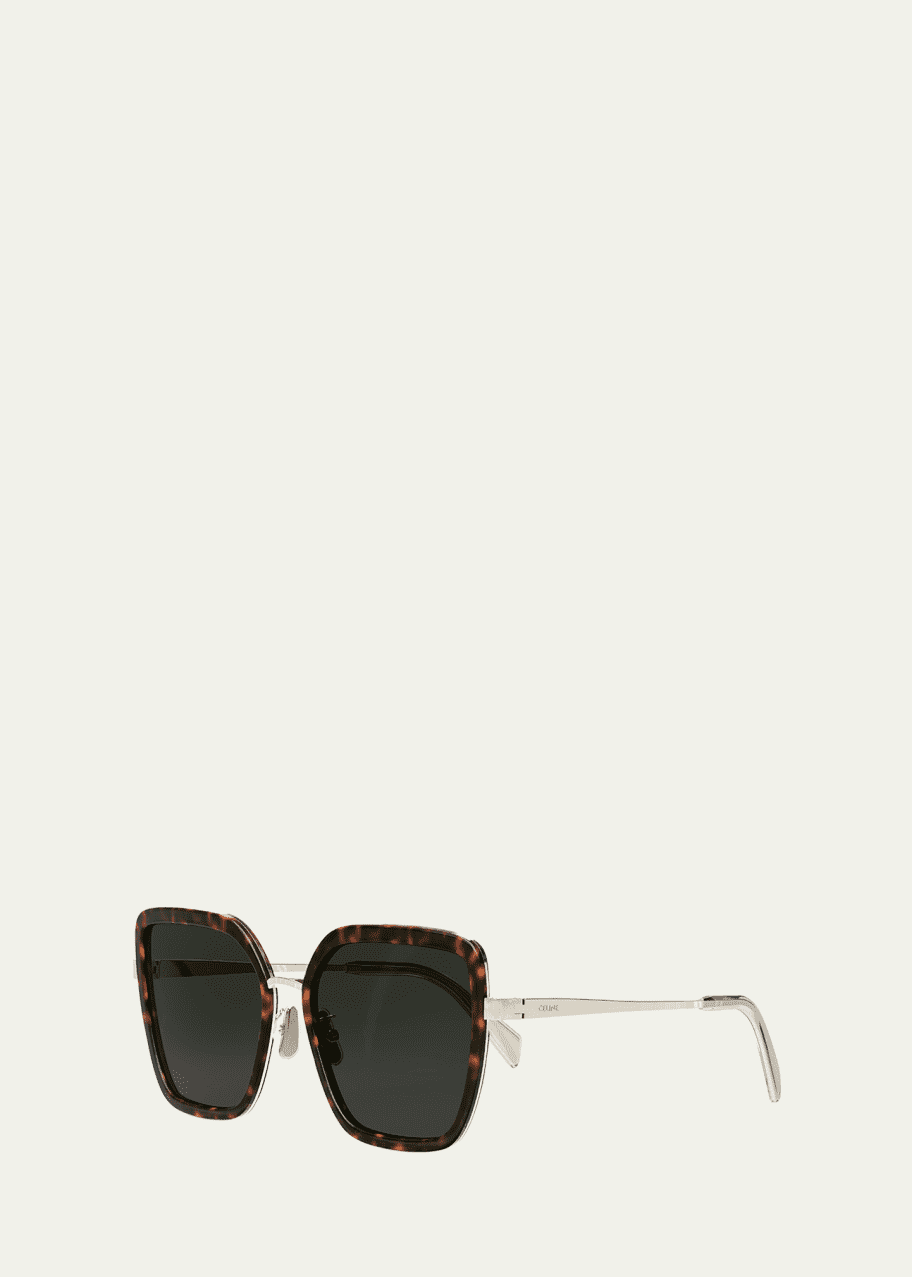 Celine Engraved Logo Acetate & Metal Butterfly Sunglasses - Bergdorf ...