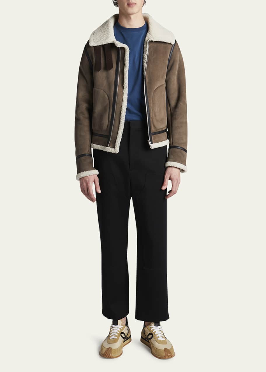 Loewe Men's Shearling Multi-Buckle Aviator Jacket - Bergdorf Goodman