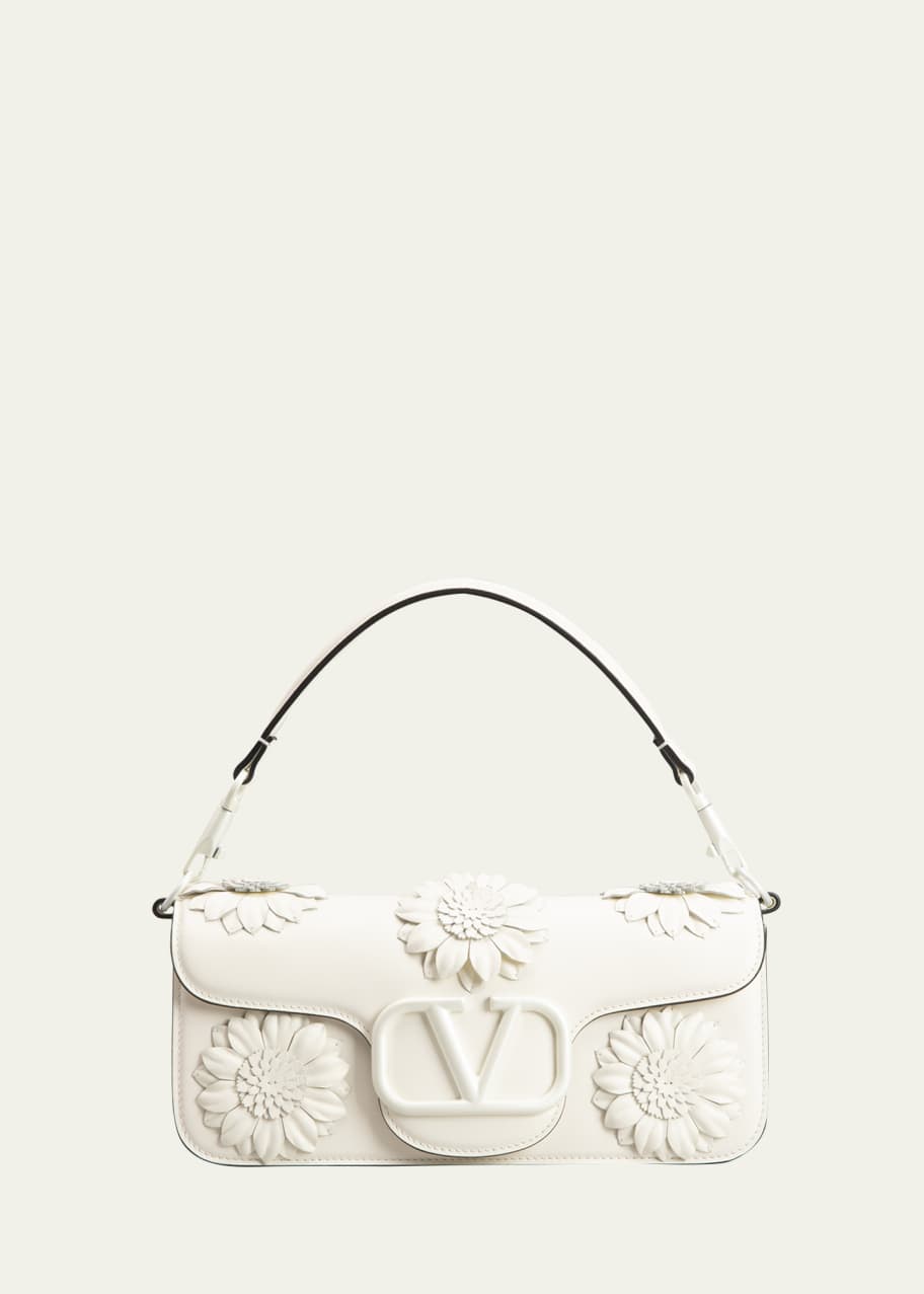 Valentino Garavani Loco VLOGO Flower Leather Shoulder Bag - Bergdorf ...