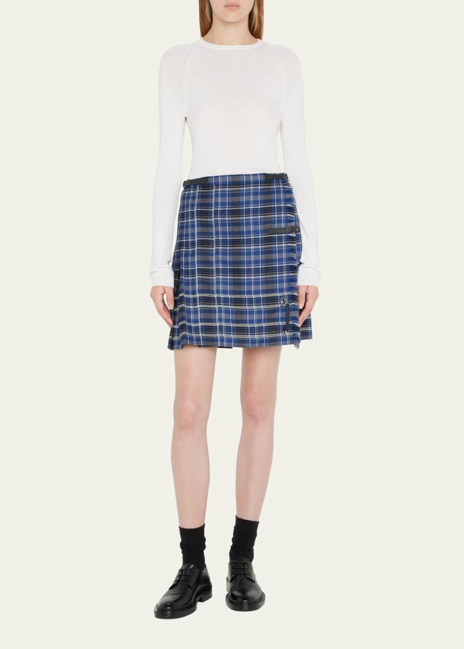 Lafayette 148 New York Pleated Plaid Kilt Mini Skirt - Bergdorf Goodman