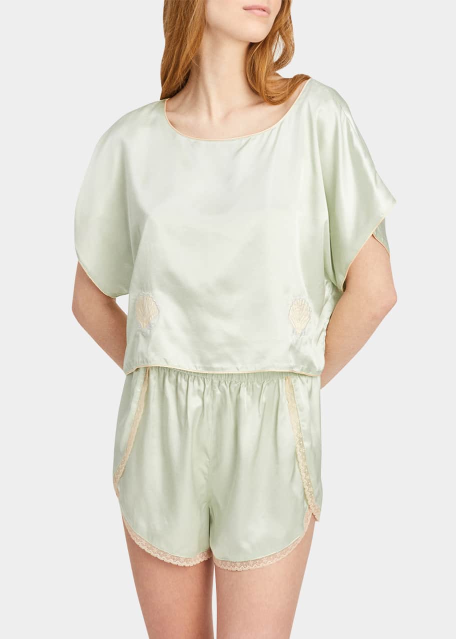 Morgan Lane Naomi Cassie Embroidered Pajama Set - Bergdorf Goodman