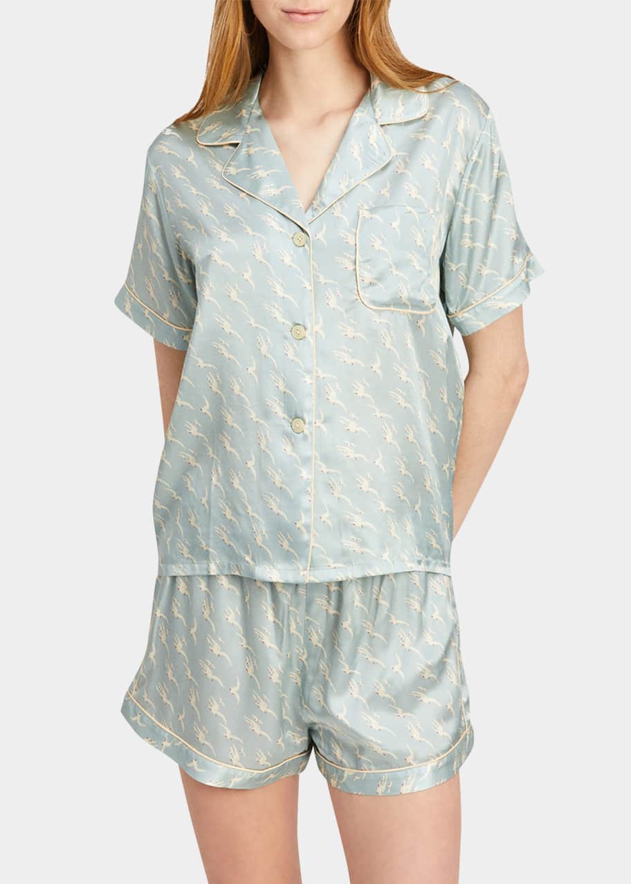 Morgan Lane Katelyn Fiona Short Bird-Print Pajama Set - Bergdorf Goodman