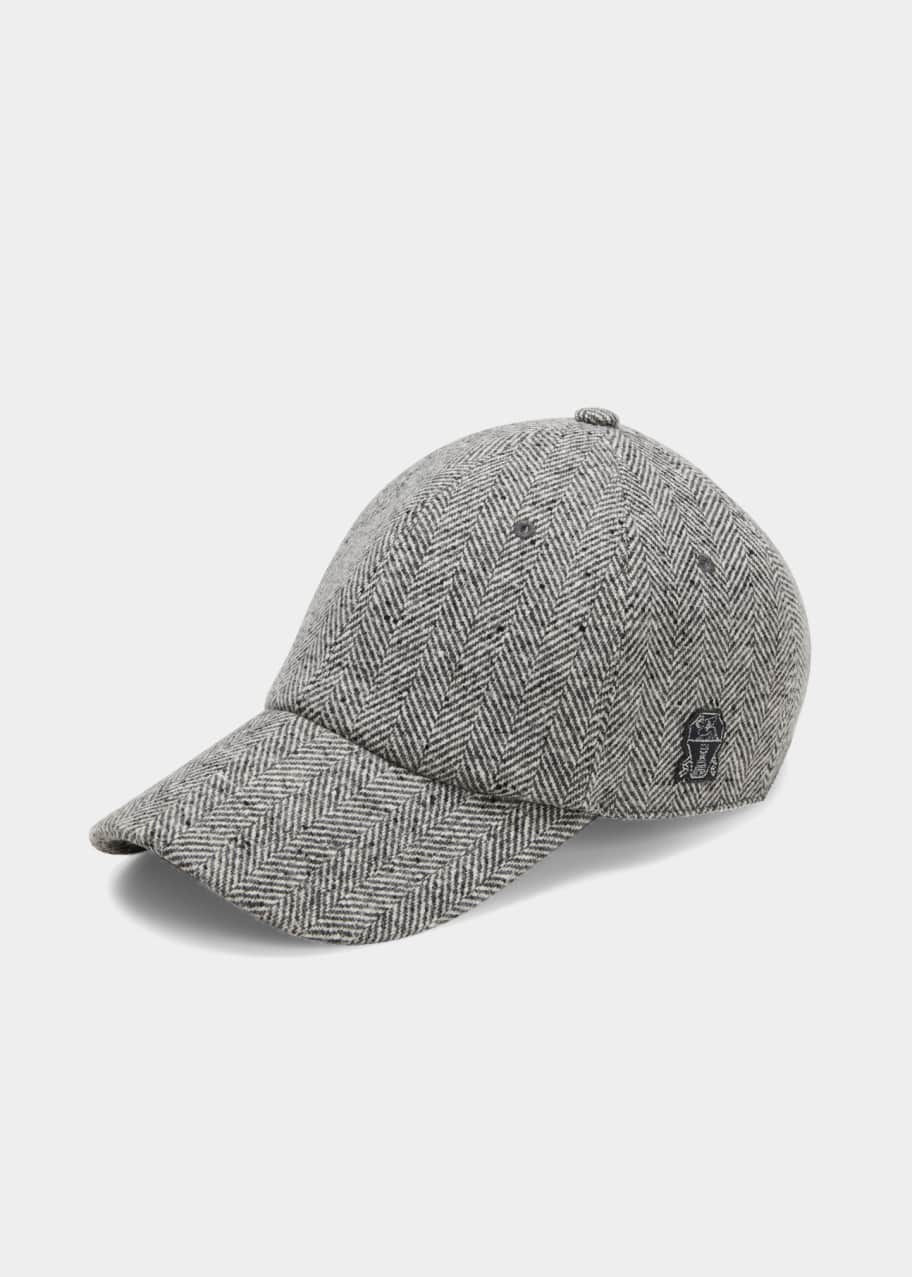 Brunello Cucinelli Men's Herringbone Cashmere Baseball Hat - Bergdorf ...