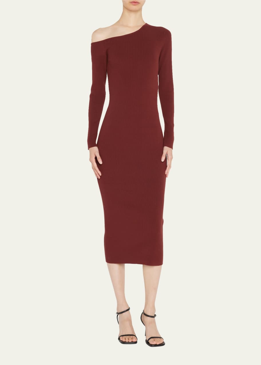 LAPOINTE Off-Shoulder Knit Body-Con Midi Dress - Bergdorf Goodman