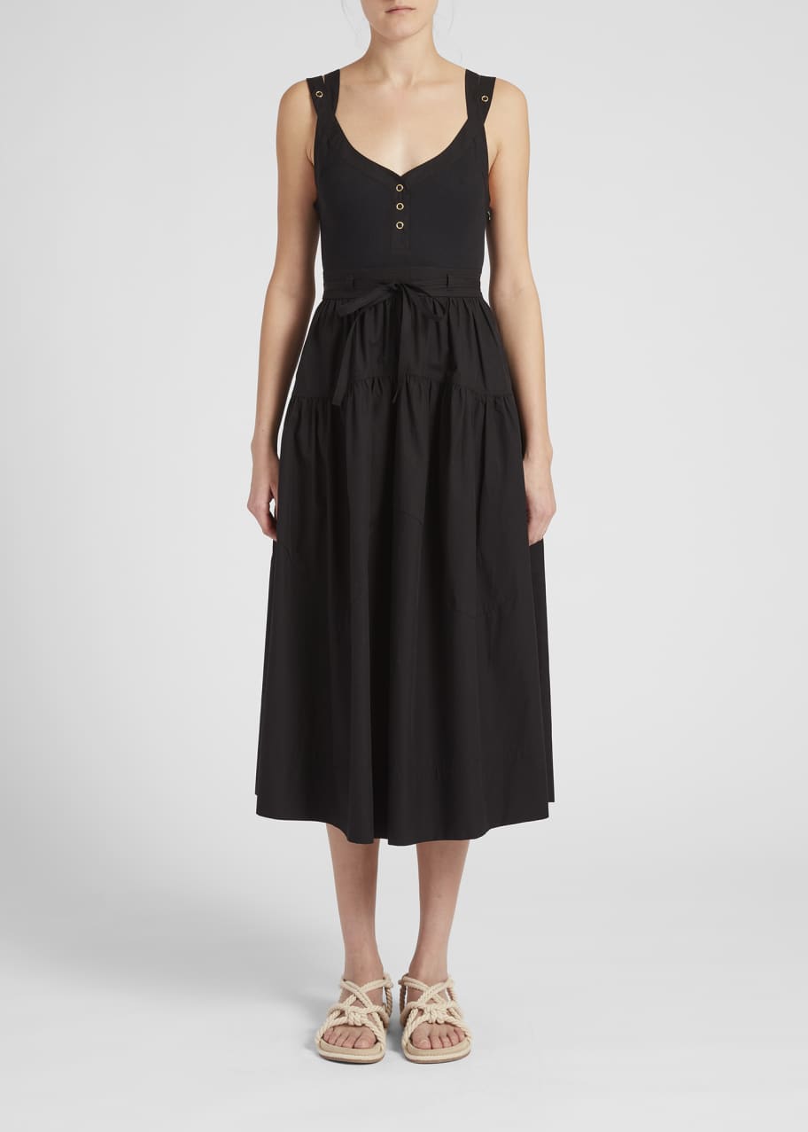 Ulla Johnson Lilith Belted Cotton Midi Dress - Bergdorf Goodman