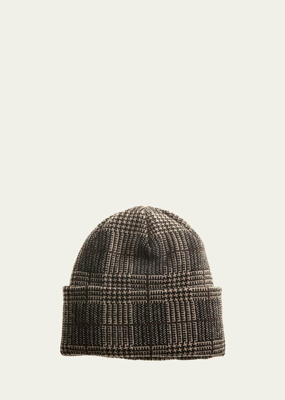 Inverni Cashmere Blend Plaid Beanie - Bergdorf Goodman