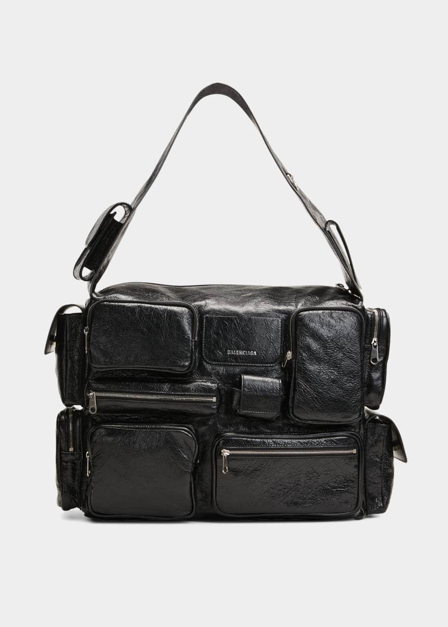 Balenciaga Men's Superbusy Leather Multi-Pocket Sling Bag, Large ...