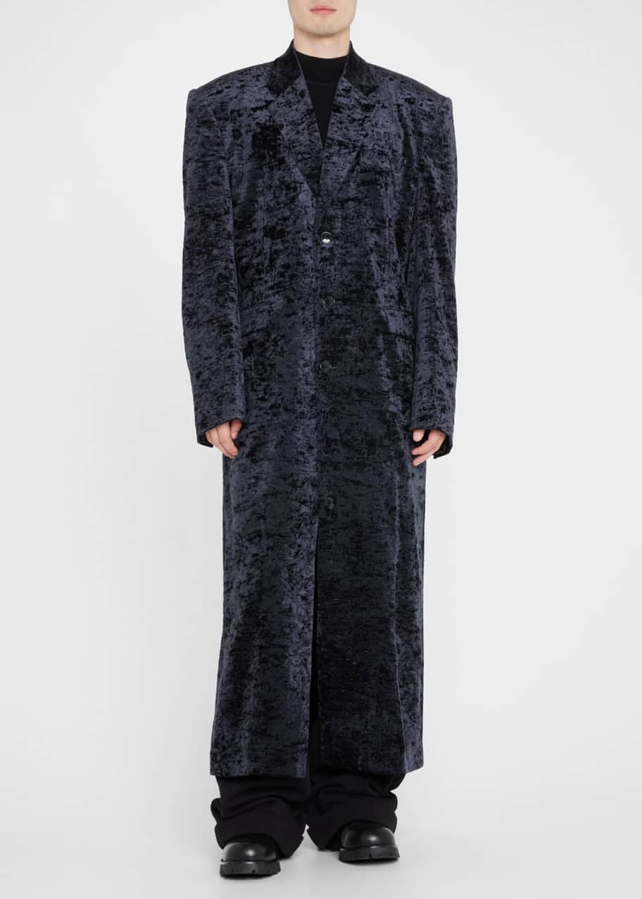 Vetements Men's Crushed Velvet Oversized Overcoat - Bergdorf Goodman