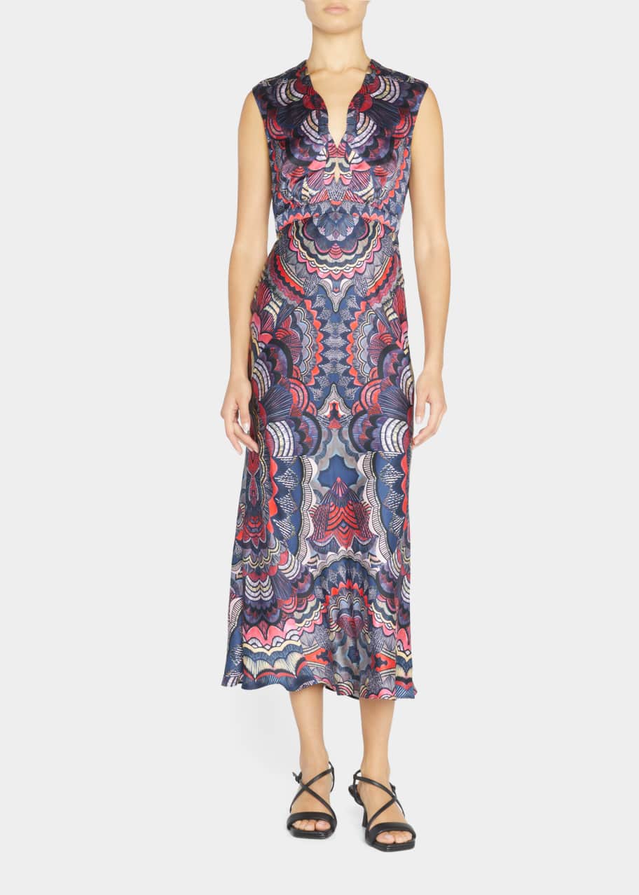 Saloni Tabitha B Long Sleeveless Silk Dress - Bergdorf Goodman
