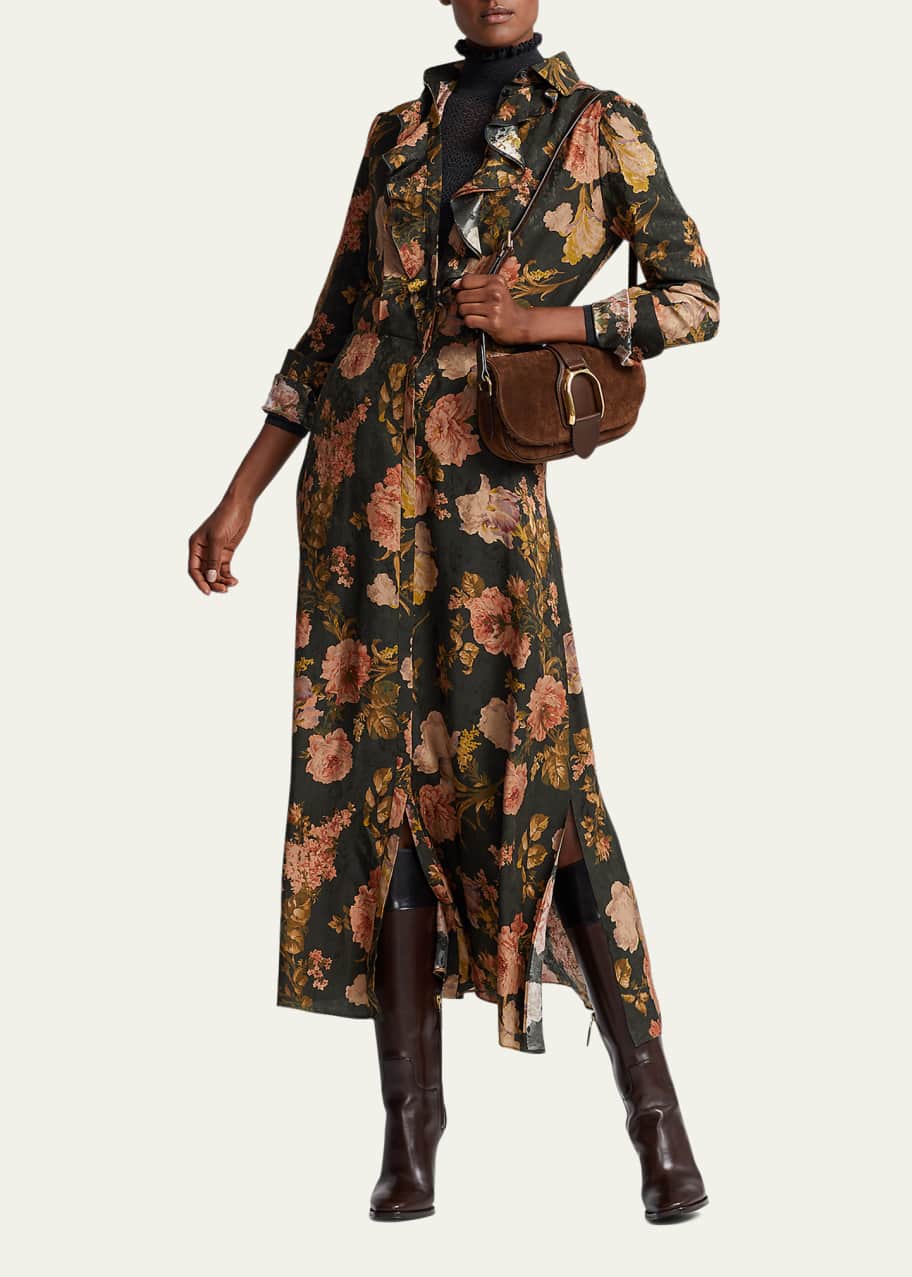 Ralph Lauren Collection Blakye Floral Jacquard Midi Shirtdress ...