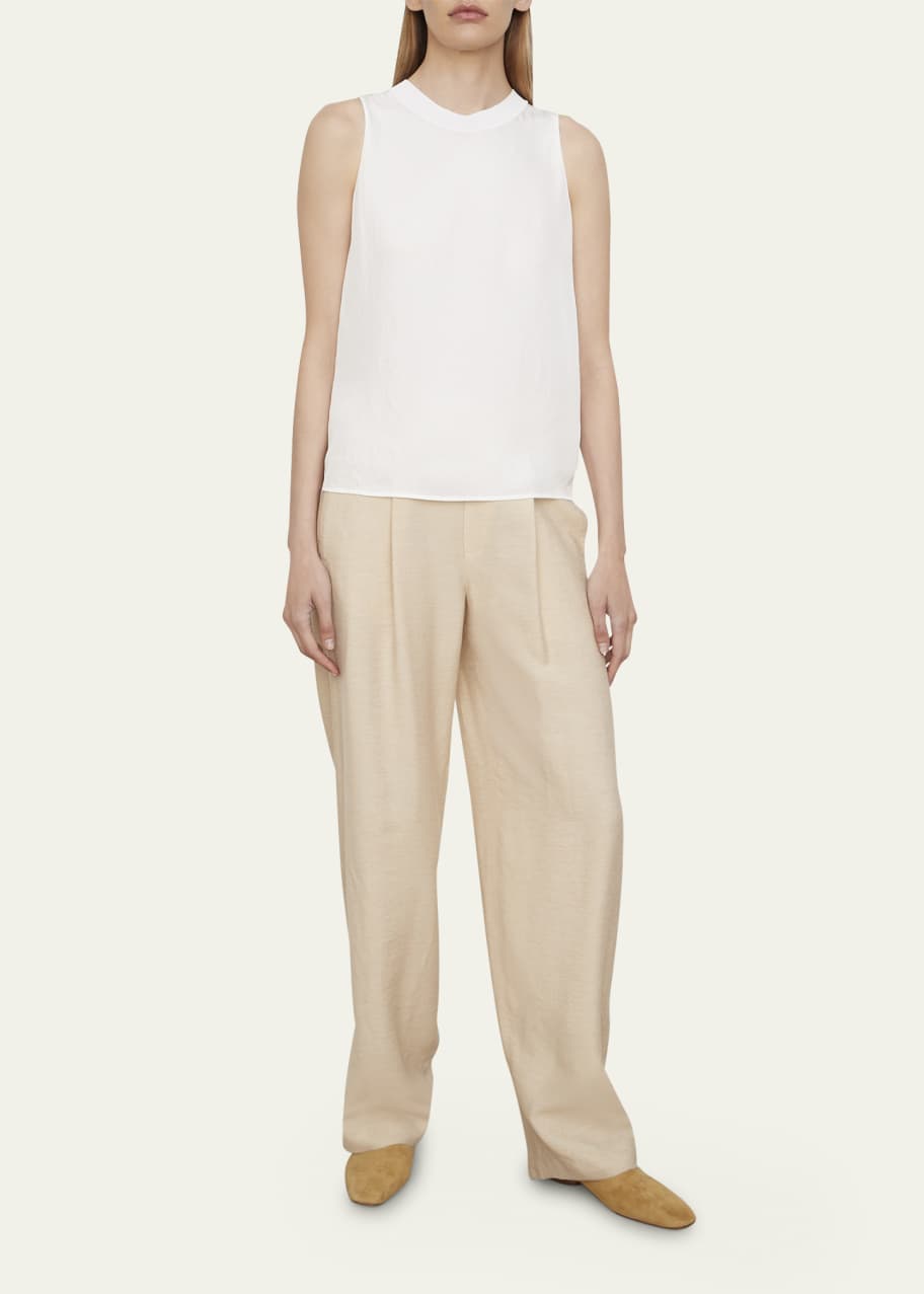 Vince Rib Trim Crew Neck Shell - Bergdorf Goodman