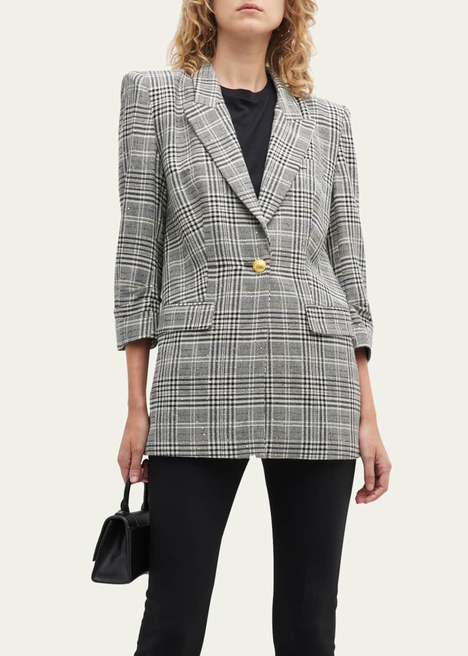 Ramy Brook Sarah Plaid Sequined Blazer - Bergdorf Goodman