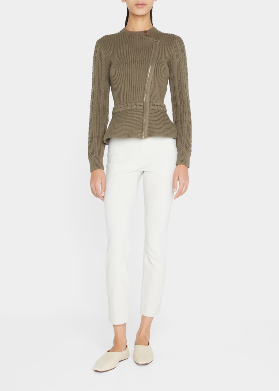 SIMKHAI Andi Mixed-Stitch Fisherman Peplum Jacket - Bergdorf Goodman