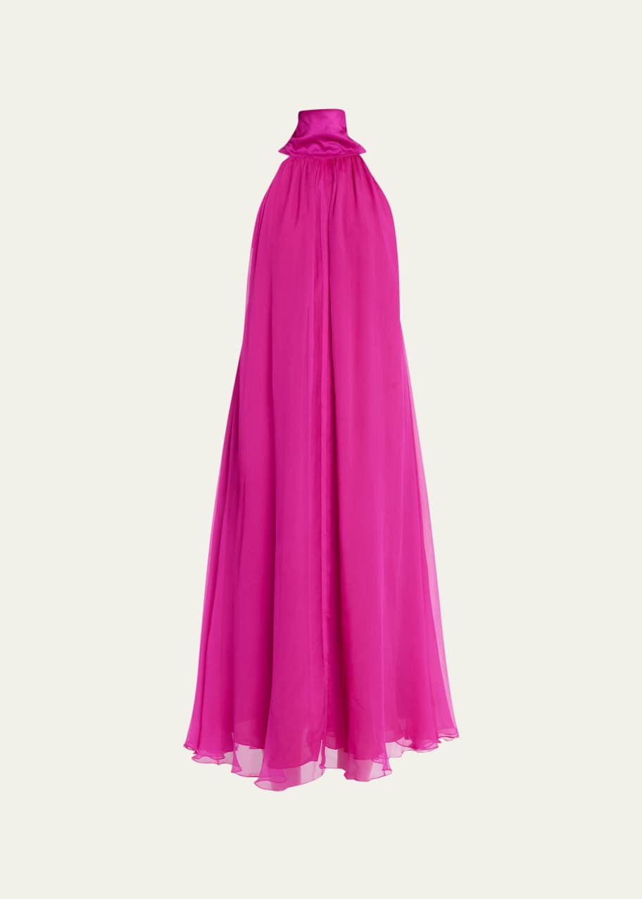 Azeeza Atwood Chiffon Midi Halter Dress - Bergdorf Goodman