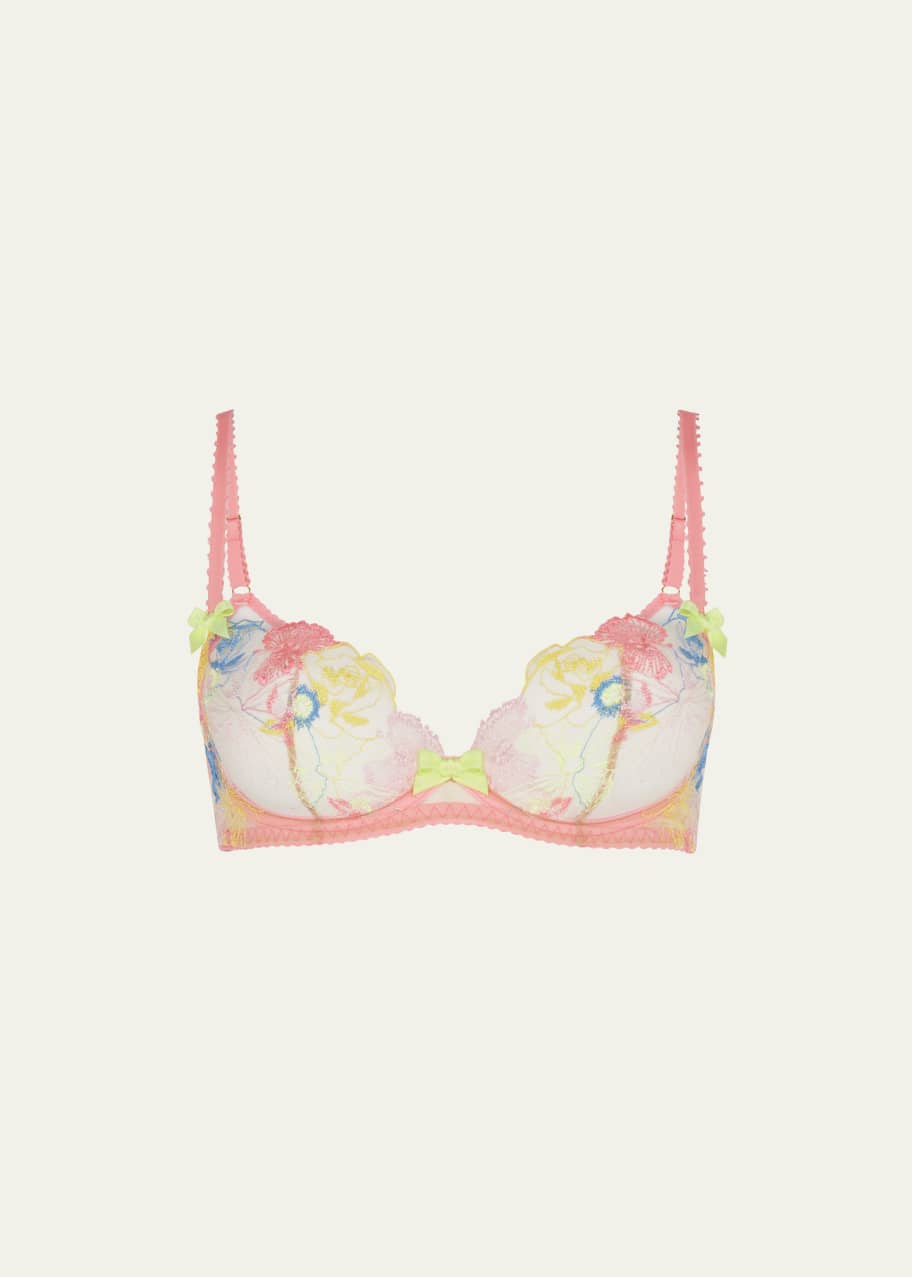 Agent Provocateur Zuri Floral-Embroidered Tulle Demi Bra - Bergdorf Goodman