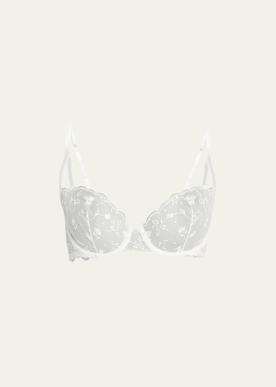 La Perla Scalloped Embroidered Mesh Bra - Bergdorf Goodman