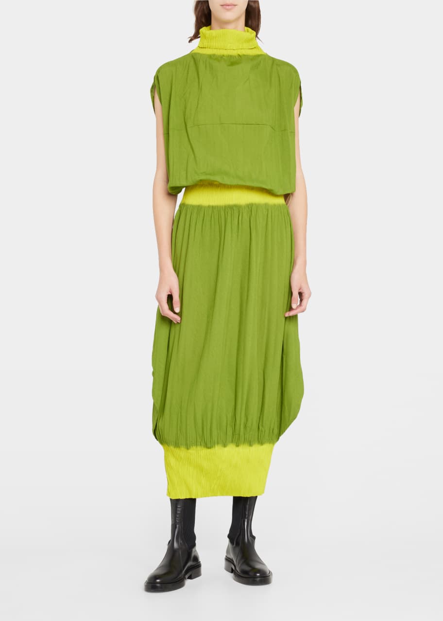 Issey Miyake Pods Tie-Dye Drawcord Pleated Dress - Bergdorf Goodman