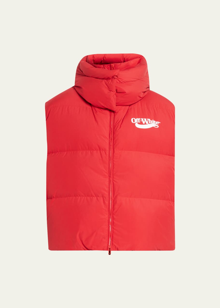 Off-White Men's Down Puffer Vest w/ Detachable Hood - Bergdorf Goodman
